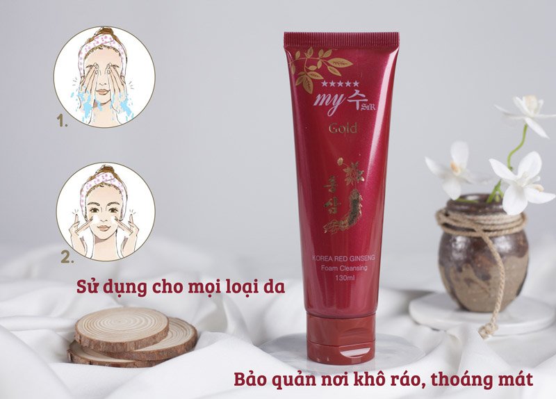 Sữa Rửa Mặt Hồng Sâm My Gold - Korea Red Ginseng Foam Cleansing 130ml