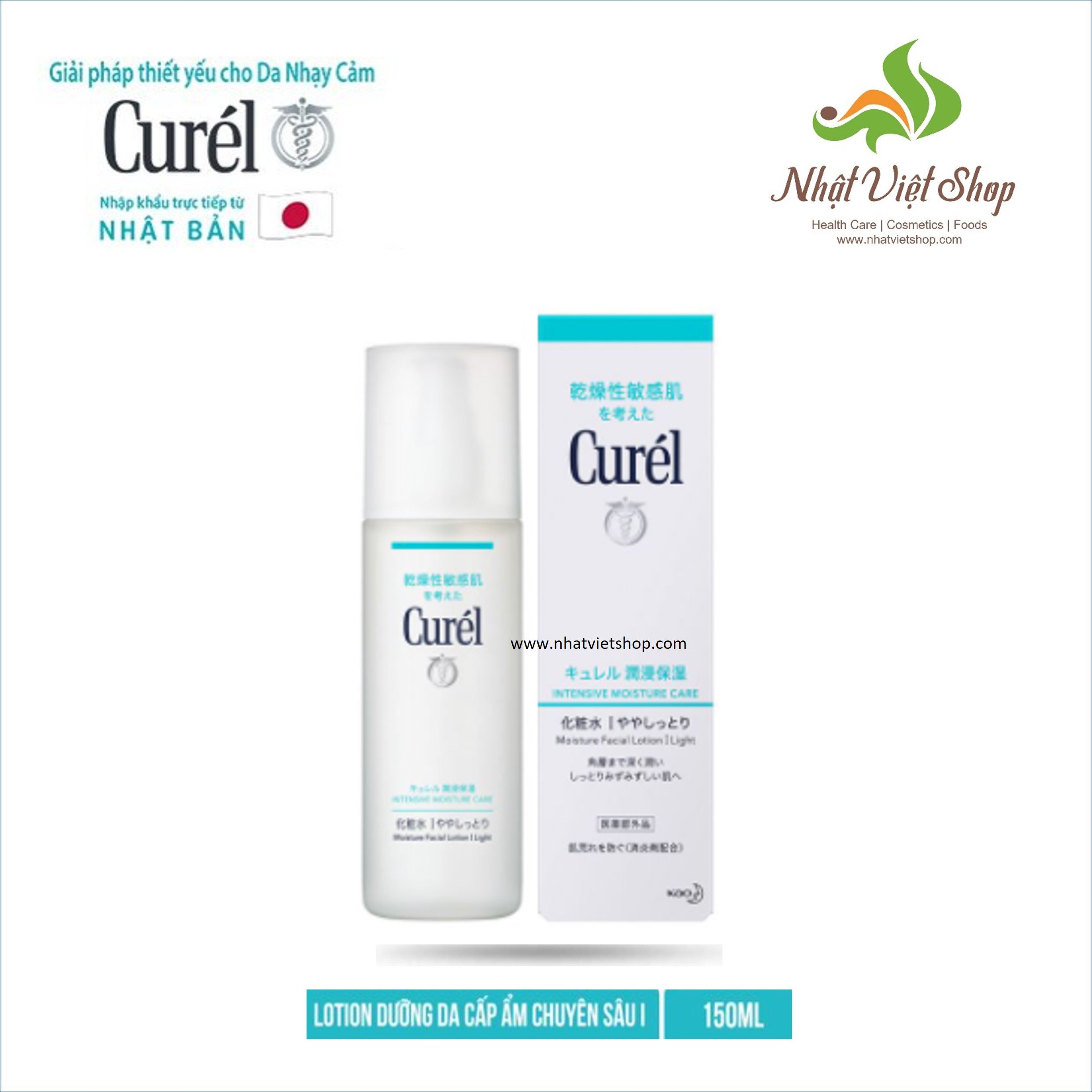 Lotion Dưỡng Da Cấp Ẩm Chuyên Sâu I Curel Intensive Moisture Care Lotion I Light (150ml)